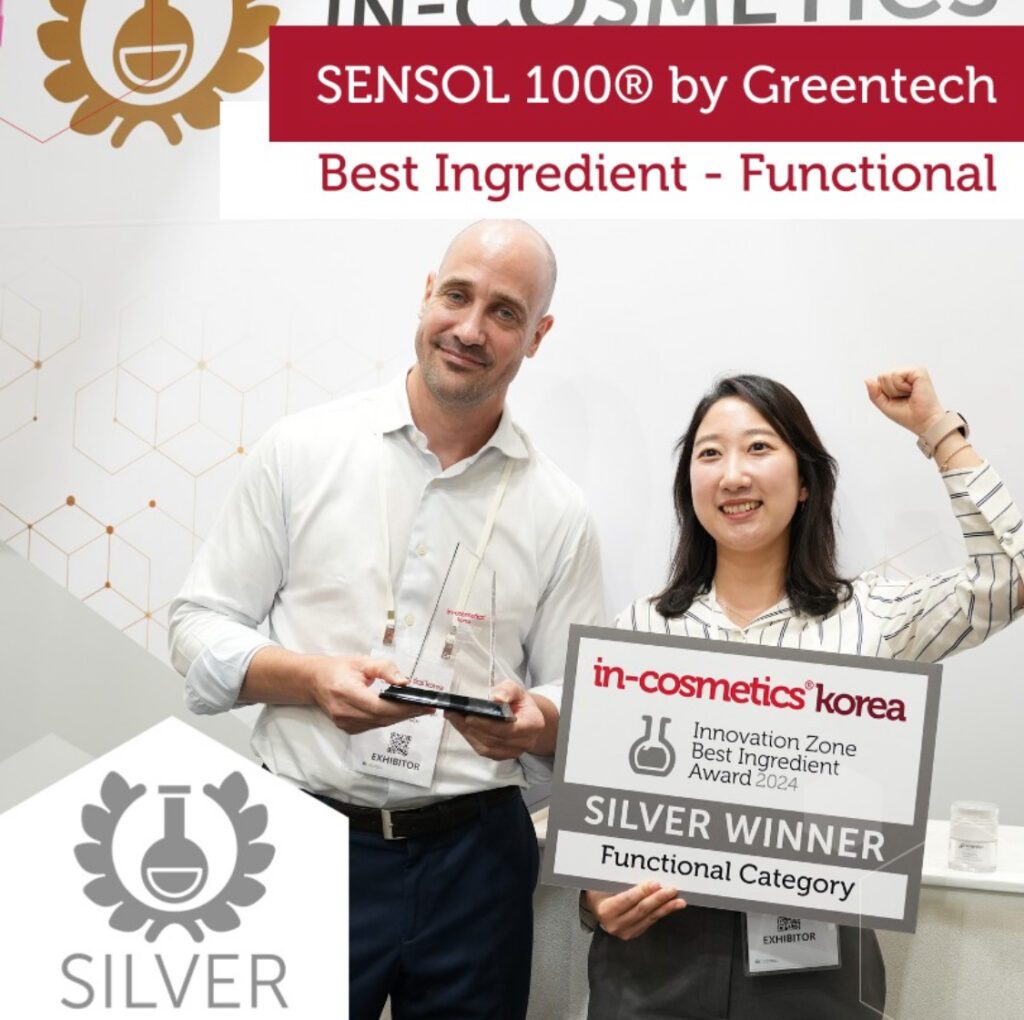 SENSOL 100® awarded at the In-Cosmetics Korea Innovation Awards | GREENTECH